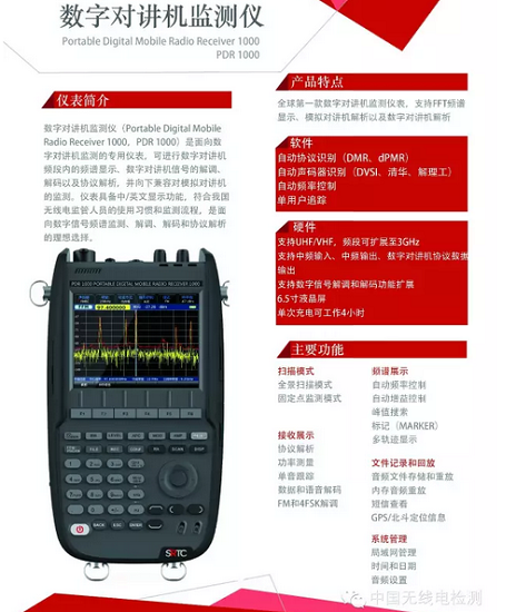 全球首款数字对讲机监测仪PDR 1000 - 北京沃华中科技术服务有限公司